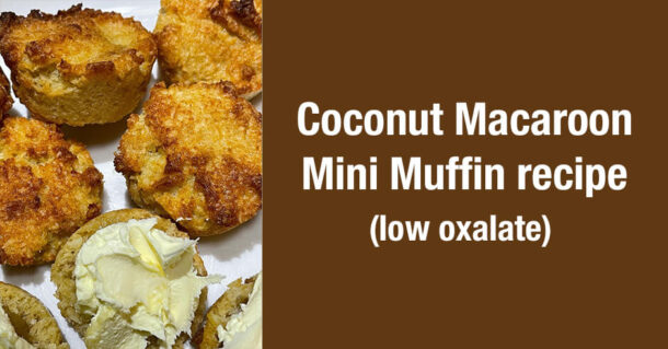 Coconut Macaroon Mini Muffin recipe (low oxalate) - everywomanover29 blog